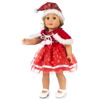 China Christmas Princess Doll Dress Set 3pcs for 50cm Dolls Cotton Hat Wraps for sale