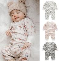 China Wholesale Organic Cotton Baby Long Sleeve Romper 0-24 Months Unisex Bodysuit with Printing for sale