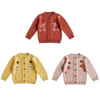 China Baby Kids Cotton Acrylic Cardigan Sweater Embroidery Button Down 0-16 Years for sale