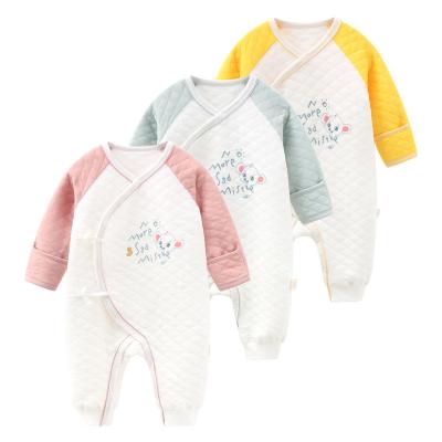 China Unisex Baby Cotton Romper 0-6 Months Long Sleeve Bodysuit Printing Jumpsuit for sale