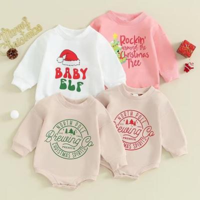 China Custom Cotton Baby Romper Long Sleeve Christmas Toddler Boys Girls Clothing 100% Cotton Custom Size for sale