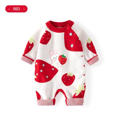 China Wholesale 100% Cotton Baby Romper Long Sleeve Bodysuit Infant Sweater Onesie Autumn Winter Custom Size for sale