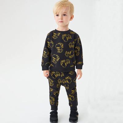 China 100% Cotton Baby Toddler Boy Fleece Sweatshirt Two Piece Set 0-6M Unisex Daily Wear for sale