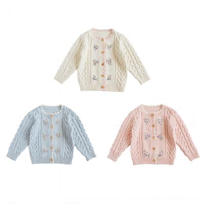China Baby Kids Cotton Knitted Cardigan Sweater Custom Size 100pcs MOQ for sale