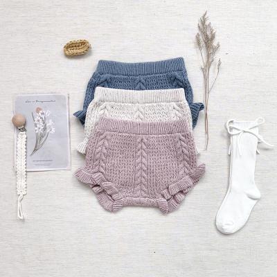 China Baby Knitted Cotton Shorts for Toddler Girls Soft Comfortable Daily Wear 100% Cotton for sale