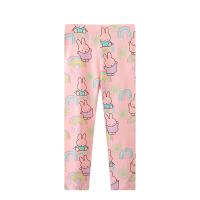 China Pink Full Print Knitted Cotton Baby Pants Leggings 0-24M Custom Size for sale