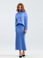 China Ladies Knitted Top and Skirt Sweater Set Crew Neck Long Sleeve Casual Fall Winter Custom Color for sale