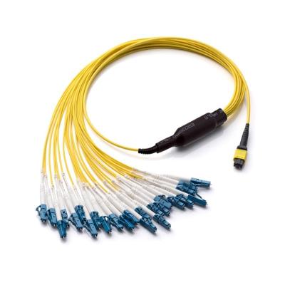 China 24F MPO-LC Staggered Harness Cable Assembly Supports 10/40/100G High‑Density Data Center for sale