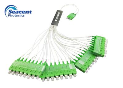 China Compact Design Fiber Optic PLC Splitter Steel Tube 2x32 With SC/APC Connector for sale