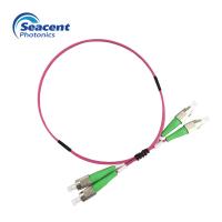 China Multimode Duplex Fc To Fc Fiber Patch Cord MM50/125 OM3 , APC Polish for sale