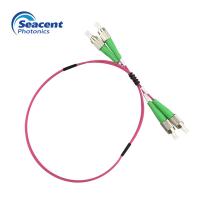 China Multimode Duplex Fc To Fc Fiber Patch Cord MM50/125 OM3 , APC Polish for sale