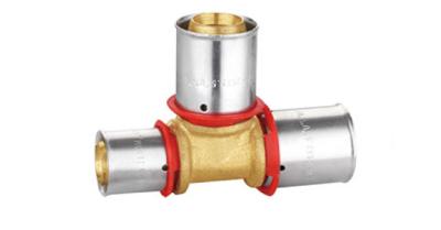 China Nickel Plated Brass Compression Valve , Compression Reducing Tee Fittings PF3008 for sale