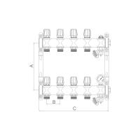 China Threaded Pipeline Brass Manifold 2-10way Hot Water Manifold Distribution for sale