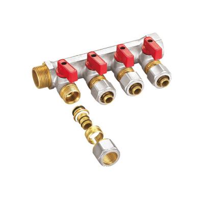 China Forged Brass Manifold 3/4 X D16 Sand Blast And Nickel Plated for sale