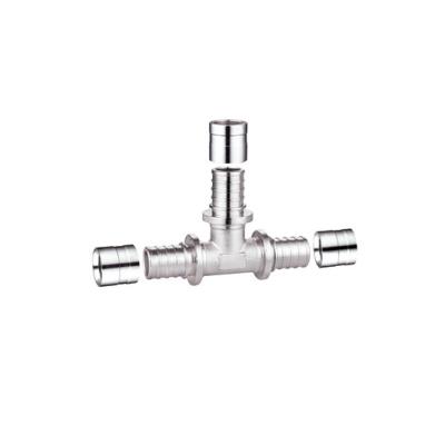 China Female Straight Connector PF4008 Pex Sliding Axial Press Fitting Size 16X16x16 20x20x20 25x25x25 for sale