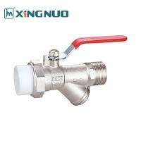 China Y Tape Red Handle Forged Brass Boby Female And Female Threaded 3 Way Ball Valve 1/2 Inch 3/4 Inch for sale