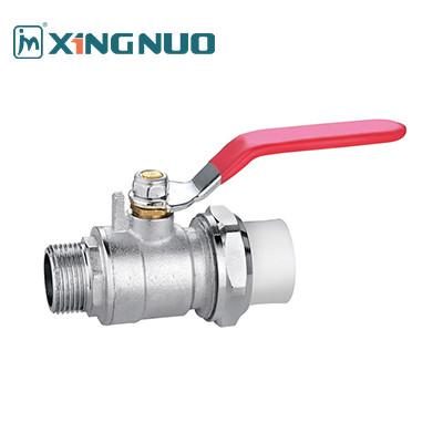 China Male And Female Threaded Red Lever Brass Body Ball Valve 1 Inch 2 Inch With Thread Muff Forged for sale