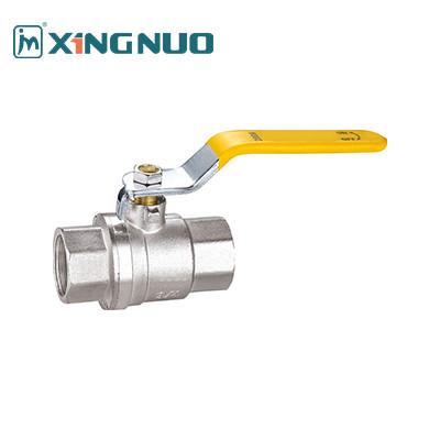 China Female And Female Threaded Yellow Iron Handle Brass Body Ball Valve for sale