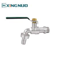 China long straight handle male threaded Modern Simplicity Nickel Drawn Brass Water Valve Bibcock with Lever Handle for sale