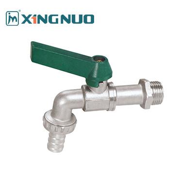China Male Threaded HEX Hose Bibb Cock Tap With Straight Handle And Nickel Plated Brass Lever Bibcock for sale