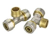 China NSF Brass Female Elbow Fittings Copper and Iron Pipes Double Colors PEX Pipe Fittings Male Tee PEX Compression Fittings for sale