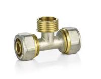 China NSF Brass Female Elbow Fittings Copper and Iron Pipes Double Colors PEX Pipe Fittings Male Tee PEX Compression Fittings for sale