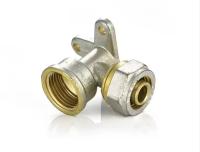 China Normal PEX Pipe Fittings Double Color Brass Compression Fitting PEX Brass Elbow With Seated for sale