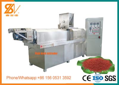 China Twin Screw Floating Fish Feed Extruder Machine 1.0mm-14mm Pellet Size for sale