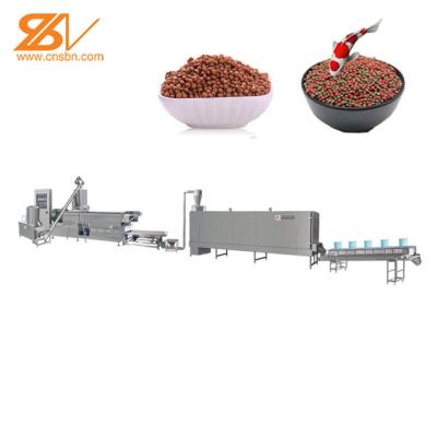 China Industrial Fish Feed Extrusion Line 1000-2000 kg/h Floating Pellet Machine 380V for sale