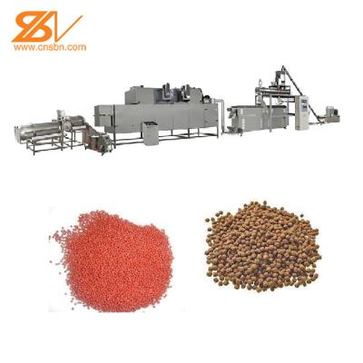 China Double Screw Extruder Floating Fish Feed Production Line with Stainless Steel 304 Construction and Custom Processing Options for sale