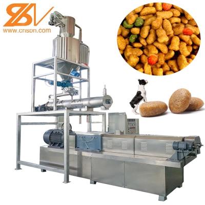 China Pufffed Twin Screw Extruder Wet Pet Dog Cat Food Processing Plant 140-260kg/h for sale