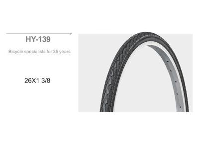 China 26x1 3/8 size black rubber tire for lady bicycle for sale