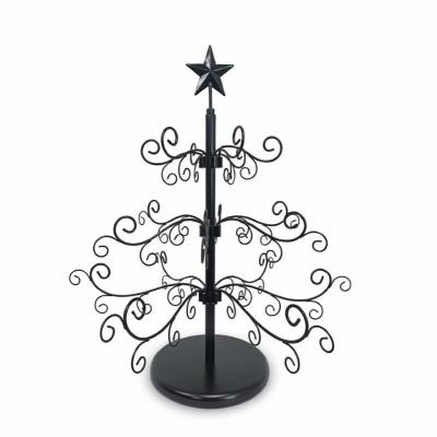 China Desk Wrought Iron Ornaments Display Tree Christmas Metal Ornament Rack for Office Decoration for sale