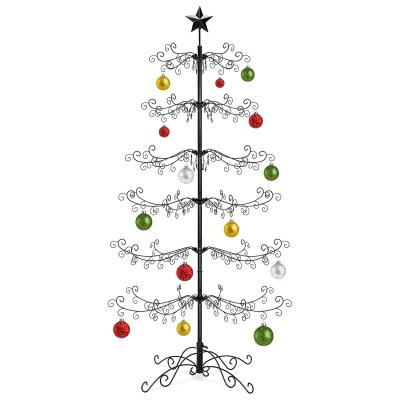 China Black Iron 6 Feet Freestanding Christmas Tree Metal Frame for Commercial Holiday for sale
