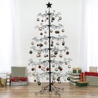China Black Iron 6 Feet Freestanding Christmas Tree Metal Frame for Commercial Holiday for sale