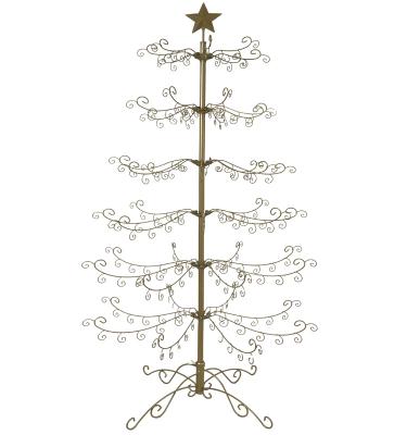 China Modern 6 Feet Golden Iron Freestanding Christmas Tree Holiday Centerpiece for Business Venues for sale