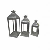 China Customizable Metal Lantern Featuring Clear Glass Panels and Top Vent for Heat Release Designed for Versatile Indoor and Outdoor for sale