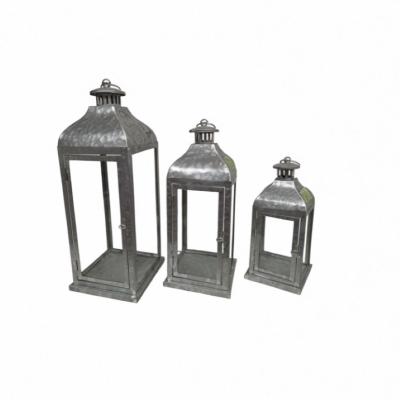 China Customizable Metal Lantern Featuring Clear Glass Panels and Top Vent for Heat Release Designed for Versatile Indoor and Outdoor for sale