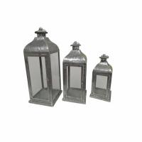 China Customizable Metal Lantern Featuring Clear Glass Panels and Top Vent for Heat Release Designed for Versatile Indoor and Outdoor for sale