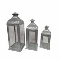 China Customizable Metal Lantern Featuring Clear Glass Panels and Top Vent for Heat Release Designed for Versatile Indoor and Outdoor for sale
