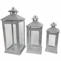 China Customizable Metal Lantern Featuring Clear Glass Panels and Top Vent for Heat Release Designed for Versatile Indoor and Outdoor for sale