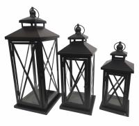 China Black Metal Lantern Incorporating Top Vent for Heat Release Enhances Safety and Aesthetic Appeal in Outdoor Environments for sale