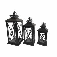 China Black Metal Lantern Incorporating Top Vent for Heat Release Enhances Safety and Aesthetic Appeal in Outdoor Environments for sale