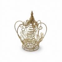 China Festivals Metal Wire Crown Golden Powder Finish for Christmas Halloween Events for sale