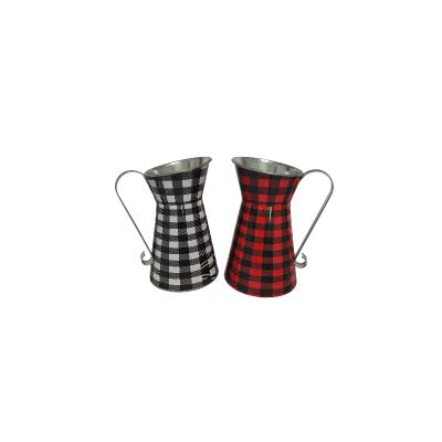 China Green Christmas Metal Storage Bucket Glossy Painted Finish for Holiday Items for sale