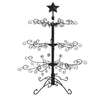 China Powder Coating 3 Feet Tabletop Iron Christmas Tree Iron Wire Frame Green / Metallic Seasonal Ornament for sale