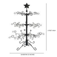 China Powder Coating 3 Feet Tabletop Iron Christmas Tree Iron Wire Frame Green / Metallic Seasonal Ornament for sale