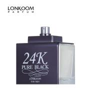 China Lonkoom 24K Pure Black Men's Eau de Parfum 100ml Aromatic Fougere for sale