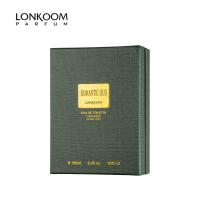 China Lonkoom Romantic Oud Green Eau De Parfum 100ml Men Spray Leather Scent EDP for sale