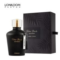 China LONKOOM Retro Black Eau De Parfum 100ml Long Lasting Leather Scent for Men for sale